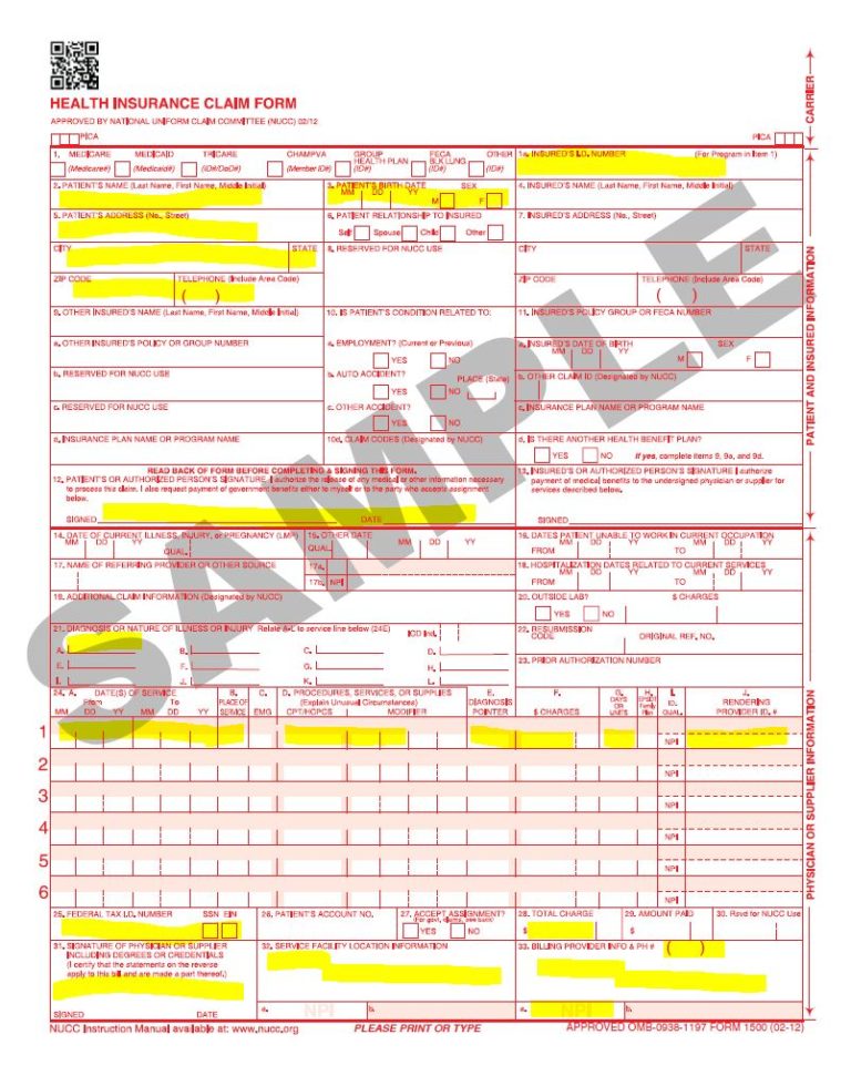 Required Fields for 1500 Claim Form - Portland Birth Photographer ...